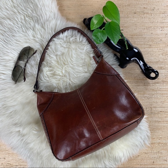 Fossil | Bags | Fossil Cognac Leather Shoulderbaghandbag | Poshmark